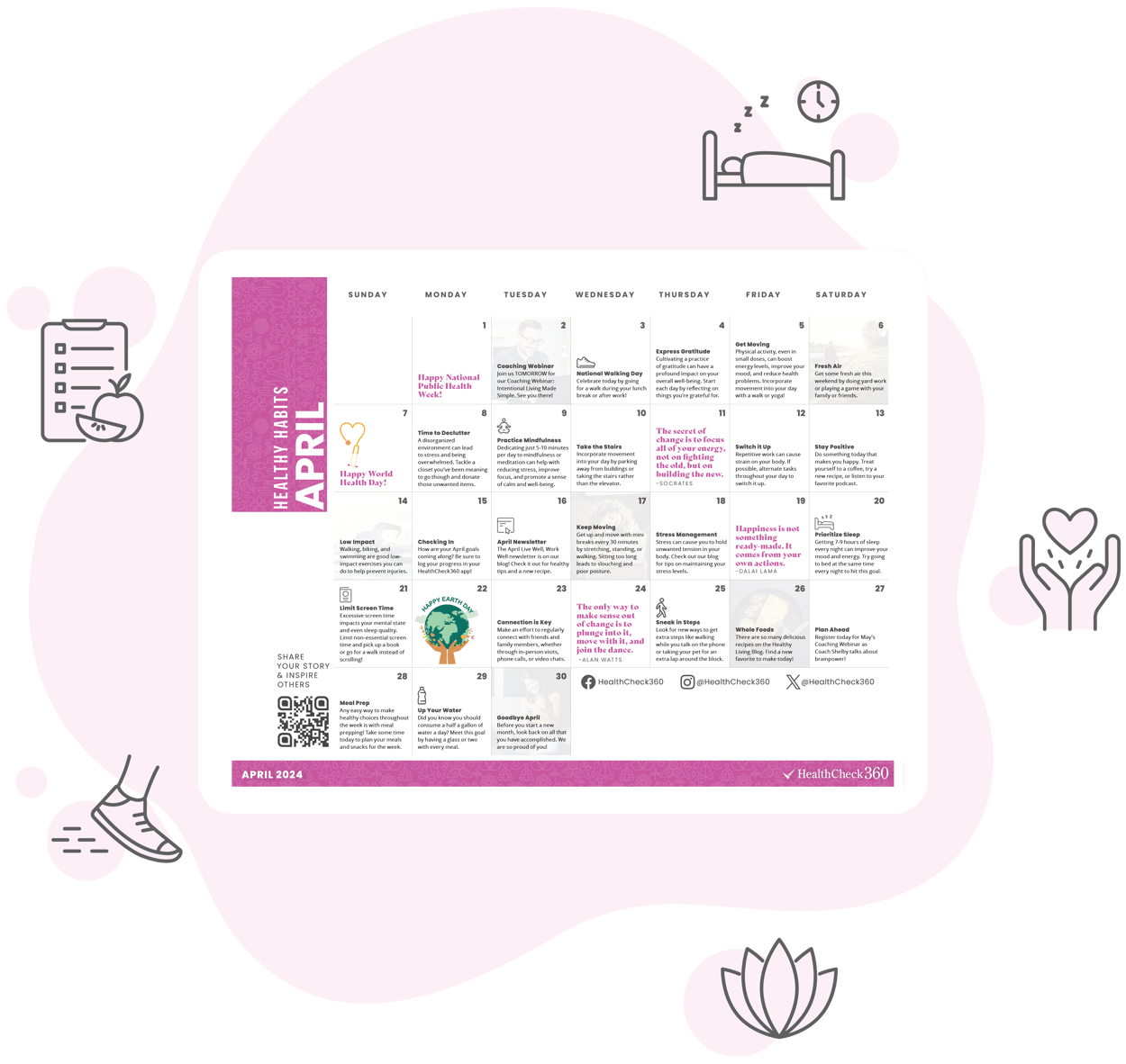 April 2024 Well-being Calendar