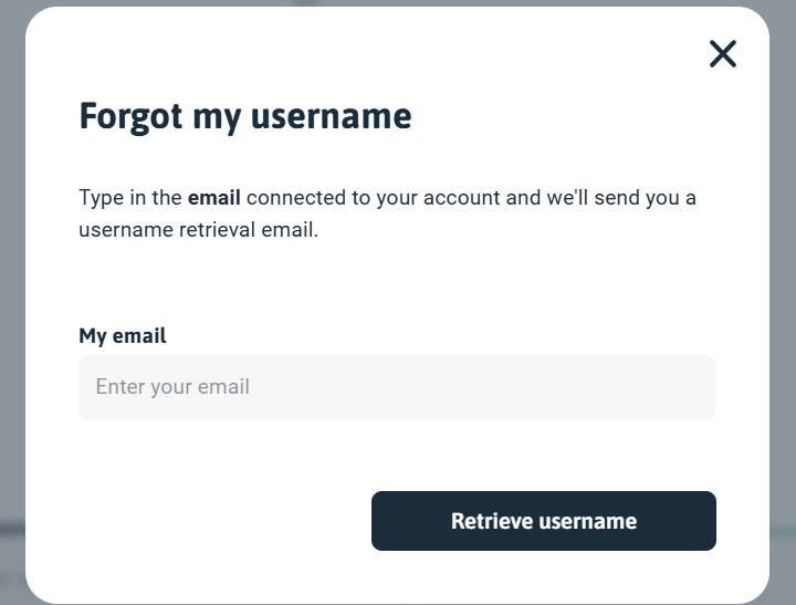 How do I retrieve my username or reset my password?