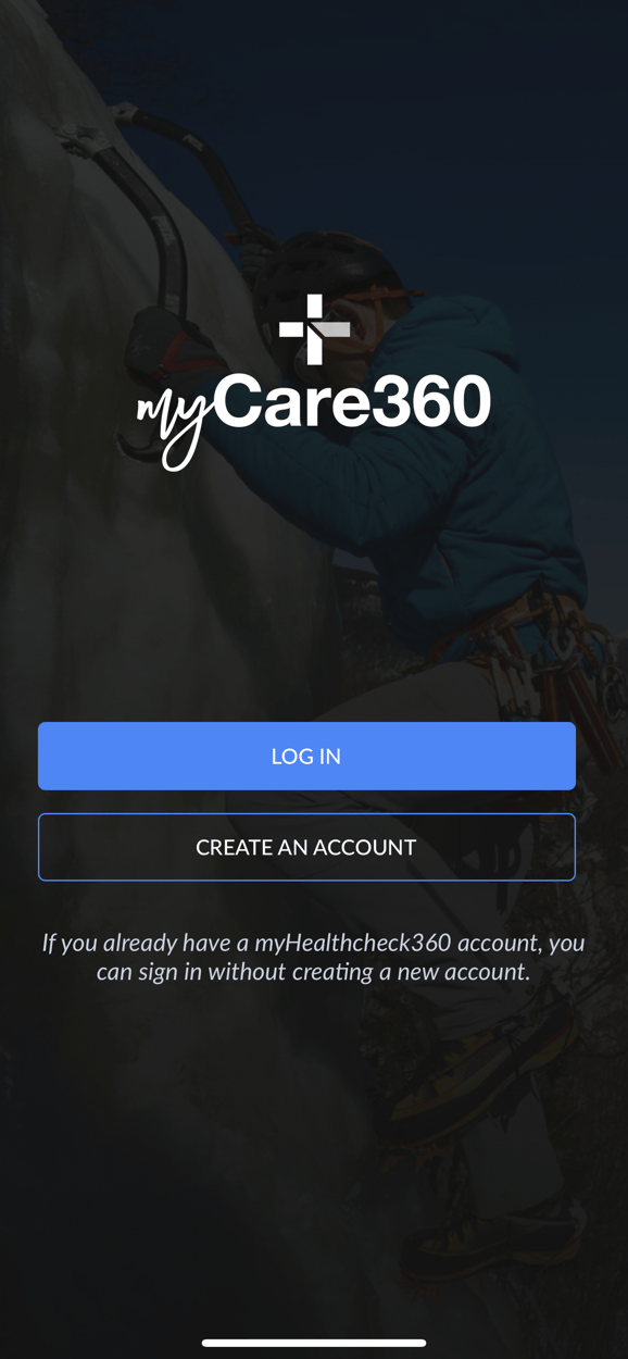 How do I create my account on the myCare360 app?